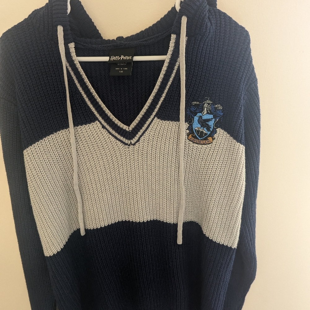 Harry Potter Women Ravenclaw Blue Crest Spell Out Kni… - Gem